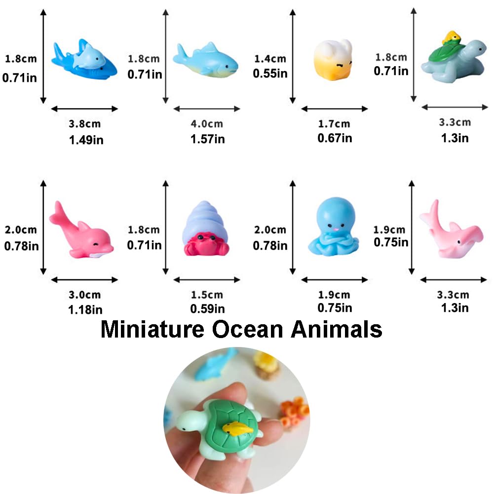Mini Sea Animals 20 Pack Tiny Ocean Animals Figures Mini Figures Resin ...