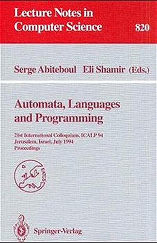 『Automata, Languages, and Programming: 21st International - 読書メーター
