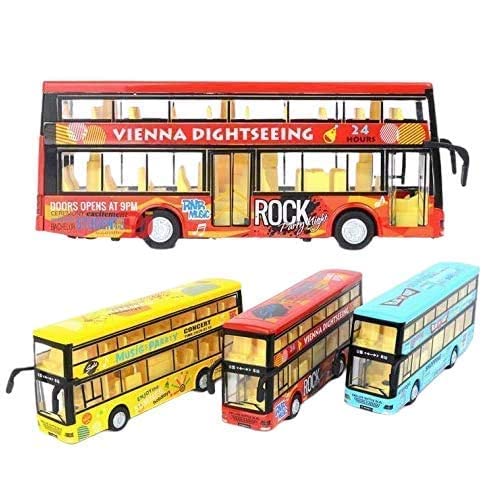 Buy Adichai City Bus Toy - Double Decker Die cast Metal Body Door ...