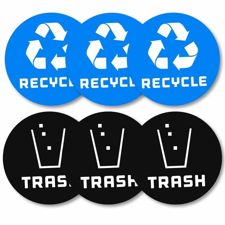 Snapklik.com : 4 Pack Recycle Trash Decals Sticker To Organize Your ...