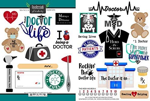 Amazon.com: Doctor MD Occupation Scrapbook Stickers (61131) : Arts ...