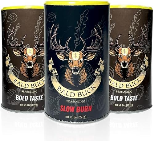 Amazon.com : Bald Buck Seasoning Pack of 3, 8 Oz (2 Bold Taste + 1 Slow ...