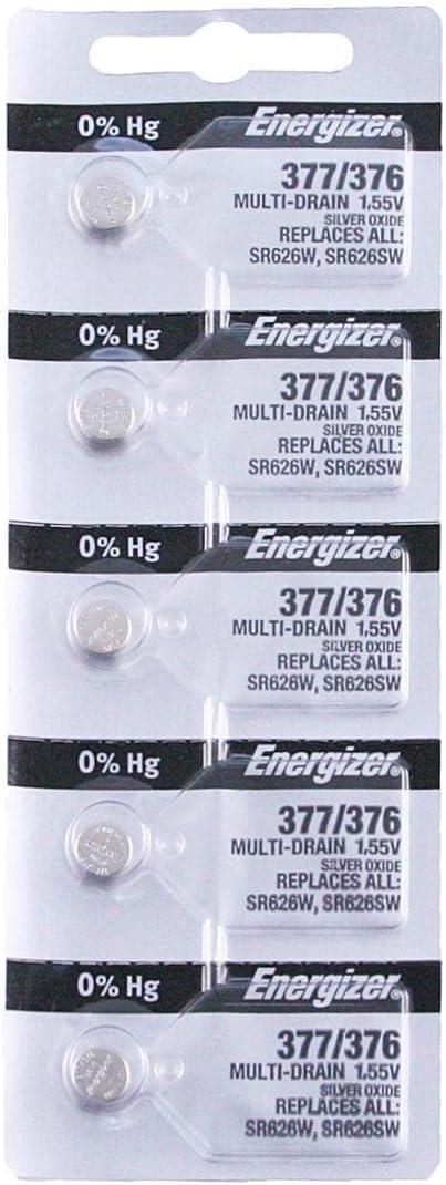 Amazon.com: Energizer 377/376 Watch Batteries (Pack of 5) : Health ...