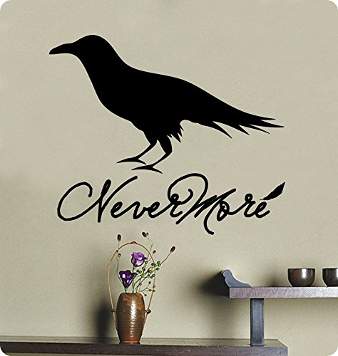 Nevermore Raven Decal Gothic Vinyl Decal Wall Lettering Quoth The