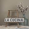 Dozili Rustic Kitchen Sign - La Cucina - White Wood Sign - 6" x 20 ...