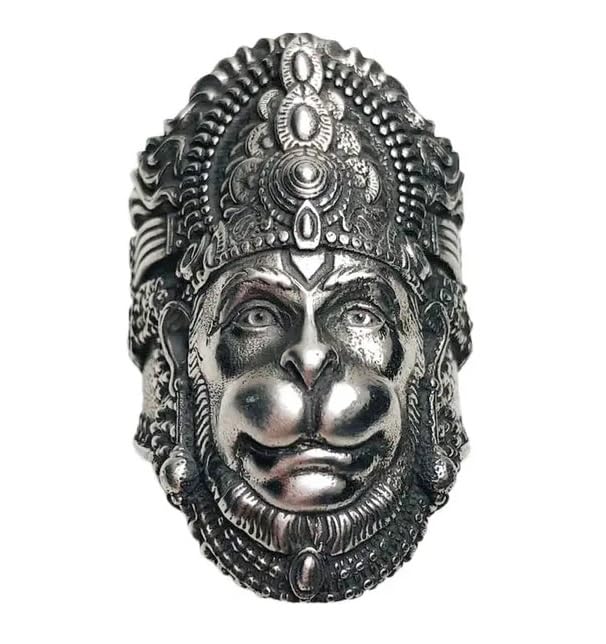 Buy Uniqon Unisex Silver Plated Stainless Steel God Mahavir Mahabali ...