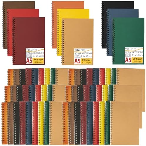Amazon.com : Yihurlm Spiral Notebook Bulk,54 Pcs A5 Notebook,8.3 x 5.5 ...