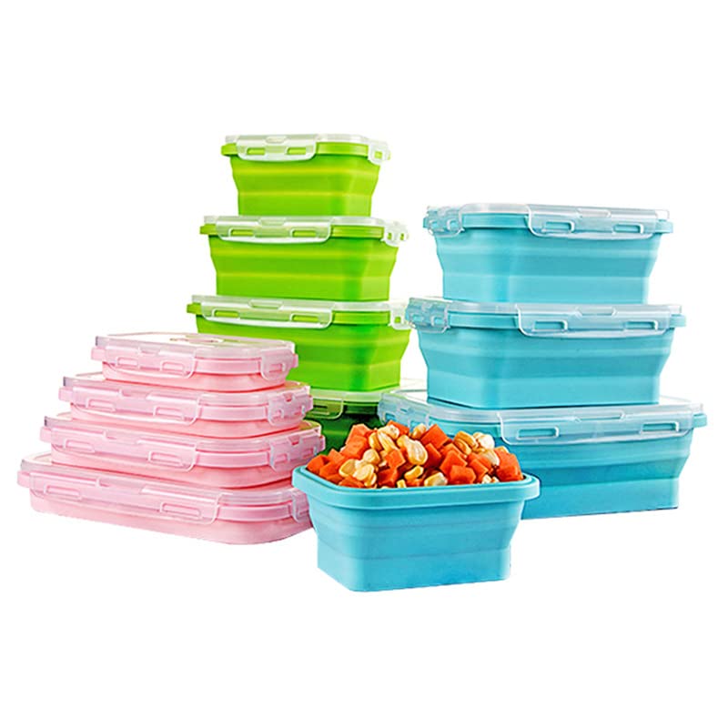 Amazon.com: Silicone storage collapsible lunch box -stackable silicone ...
