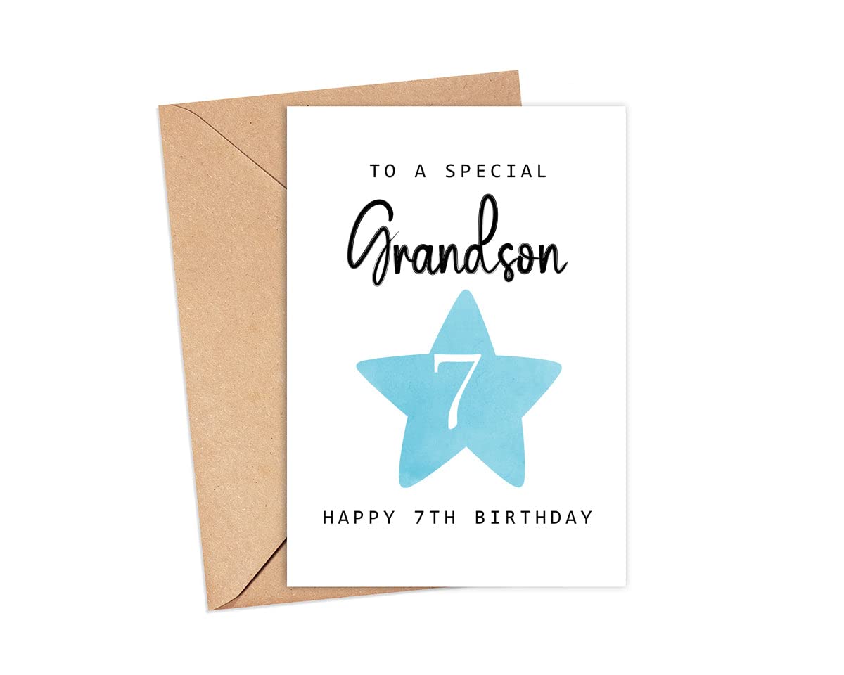 Buy MoltDesigns To A Special Grandson - Happy 7th Birthday Card - Age 7 ...