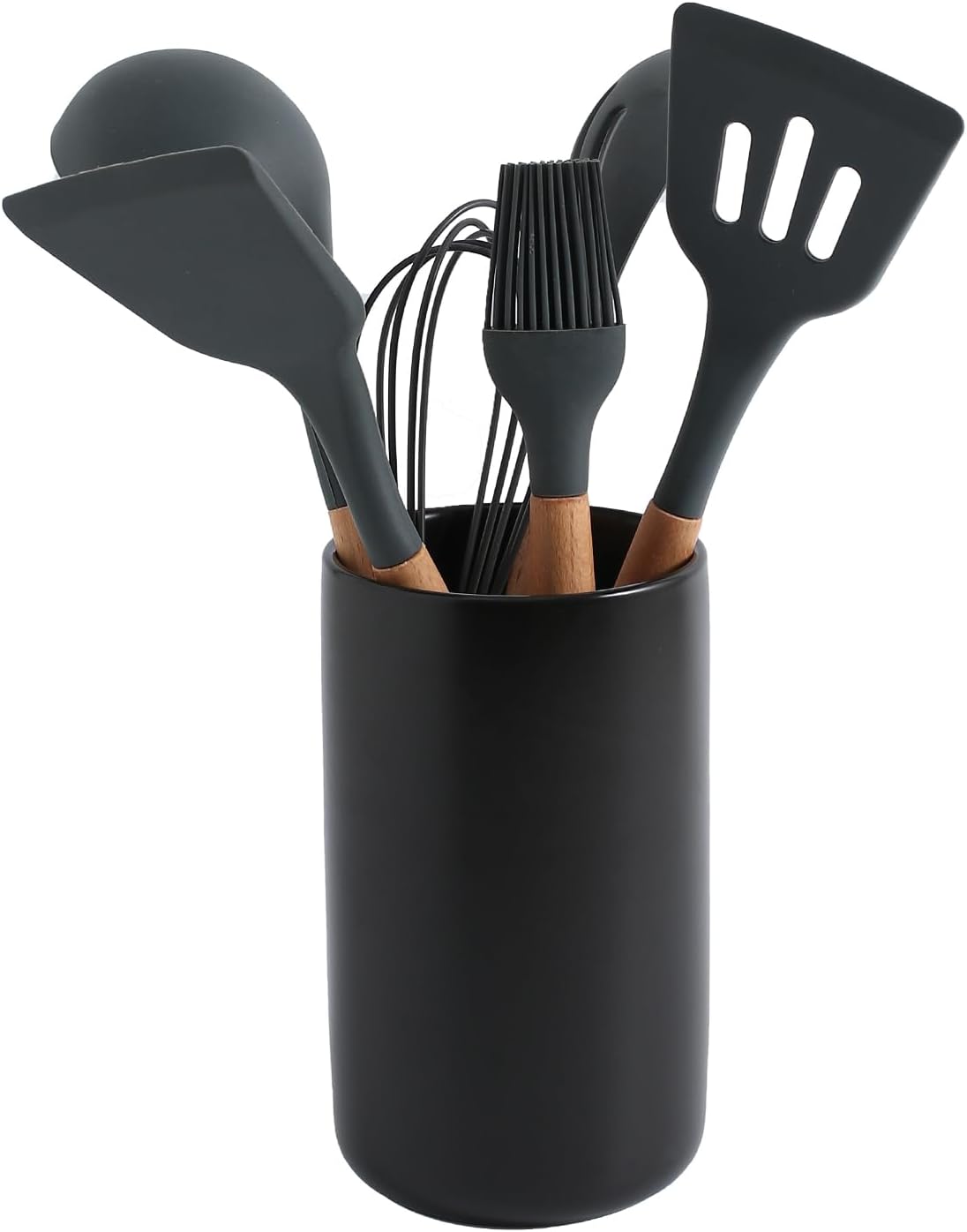 Amazon.com: Natayoo Kitchen Utensil Holder, Large Utensil Holder for ...
