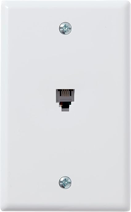 Amazon.com: Newhouse Hardware White Surface Phone Jack Plate, 1-Pack ...