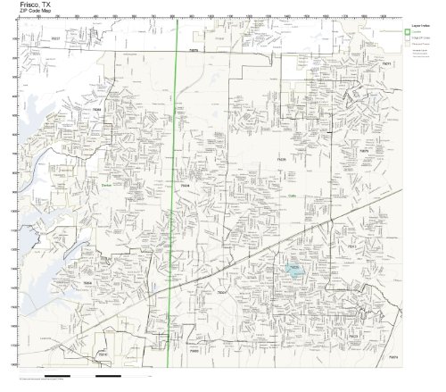 ZIP Code Wall Map of Frisco, TX ZIP Code Map Not Laminated: Amazon.com ...