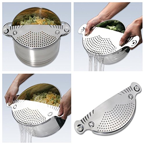 Bestomz Pouring Aid Pouring Lid for Pots Pouring Sieve Stainless Steel ...
