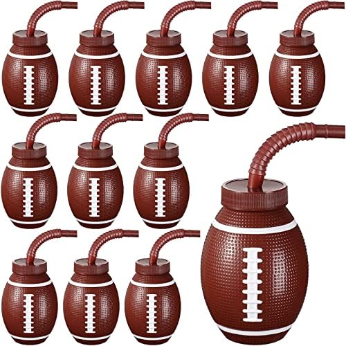 Amazon.com: 12 Set Football Ball Cups with Straws and Lids, 10 oz ...