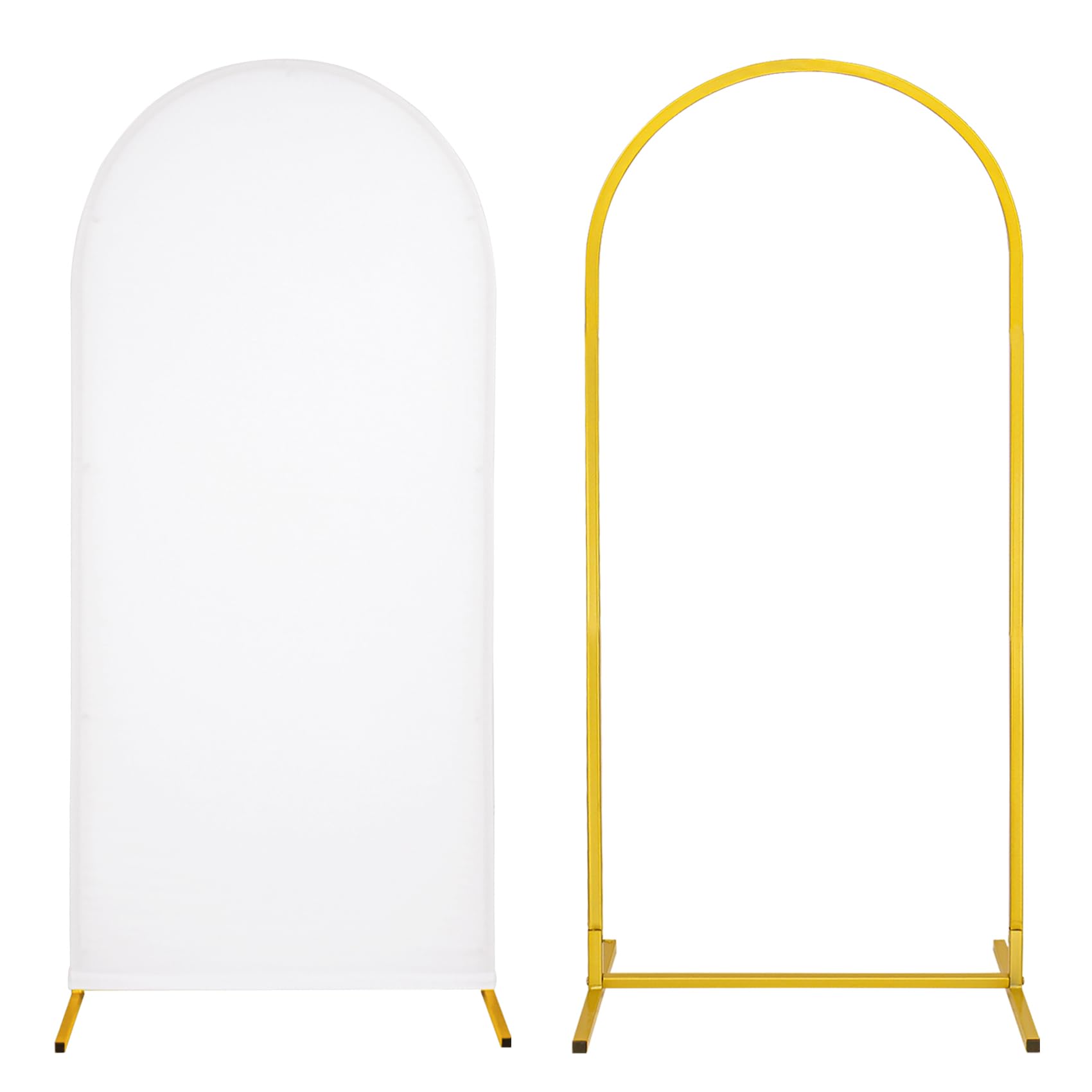 Amazon.com: Metal Arch Stand and Cover Set,1 White Spandex Fitted ...