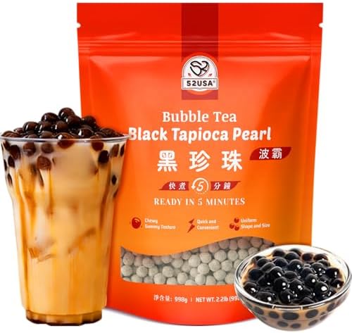 Amazon.com: 52USA Boba Tapioca Pearls 2.2LB, Fresh Bubble Tea Pearl ...