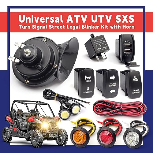 Snapklik.com : Universal ATV UTV SXS Turn Signal Street Legal Blinker Kit