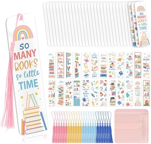 Amazon.com: FYSUIMU 24Pcs Acrylic Bookmark Blanks with 24 Reading Theme ...