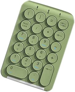 Amazon.com: Seife Wireless Number Pad Bluetooth Numeric Keypad Round Keycaps Numpad 22 Keys ...