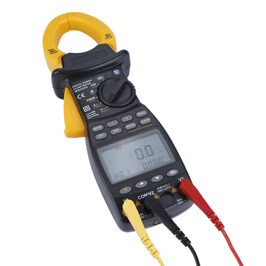 MS2205 Three-Phase Clamp Meter Multi-Function Harmonic Power Tester ...