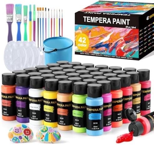 Amazon.com: TMOL Washable Paint for Kids 42 Colors,Non-Toxic, Safe ...