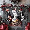 Amazon.com: Vansolinne Black Gothic Christmas Stocking 17 Inches Xmas ...
