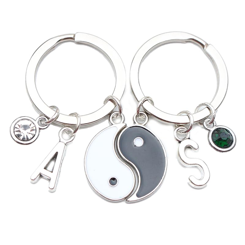 Personalised Yin & Yang Keyring Set - Matching Keyrings, Friendship ...