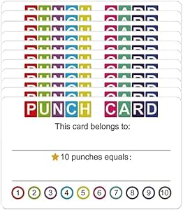 Amazon.com : 100Pcs Punch Cards Incentive Reward Cards Award Cards for ...