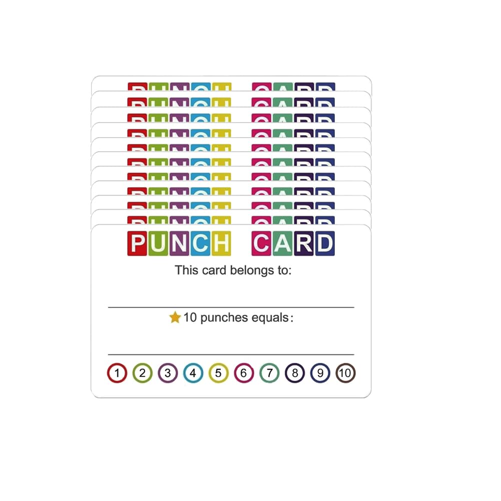100Pcs Punch Cards Incentive Reward Cards Award Cards for Students ...