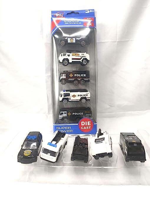 VPS Store Amazing Friction Powered Police Cars Set|Die Cast Metal ...
