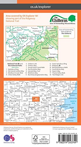 Chiltern Hills North Map | Aylesbury, Berkhamsted & Chesham | Ordnance ...