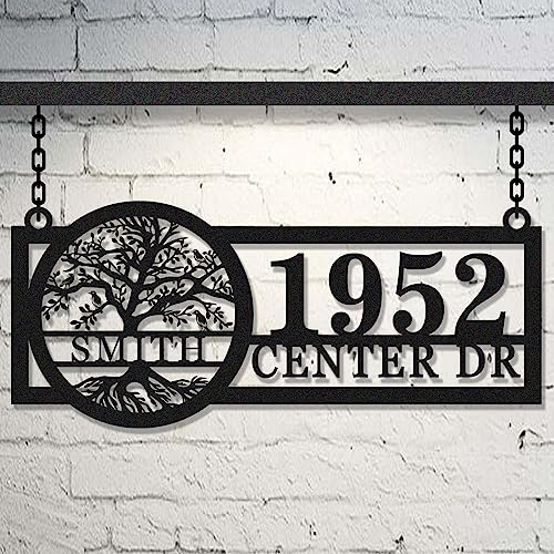 Amazon.com: Hanging Metal House Numbers,Custom Metal Hanging Address ...