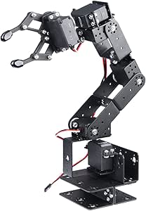 ROT3U 6DOF Black Aluminium Robot Arm Mechanical Claw Robotic Claw Kit ...