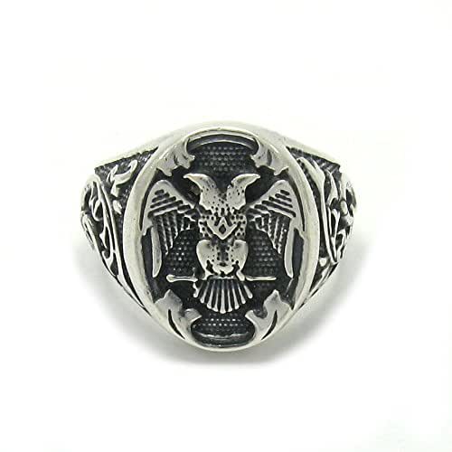 Sterling silber 925 Zwei Adler Herren Ring Empress Größe 52-74 : Amazon ...