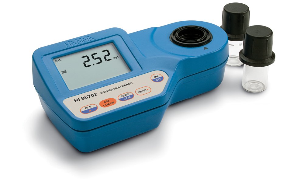 Hanna Instruments HI96702C High Range Copper Portable Photometer Kit ...