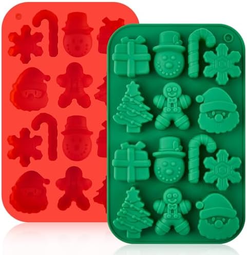 Amazon.com: HKNMTT Large Christmas Silicone Molds for Baking Cake Muffins Oven Safe Freezing ...