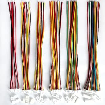 BOJOUL für 24 Sets JST PH 2,0 mm 2 + 3 + 4 + 5 + 6 + 7 Pin Stecker und 26 AWG Buchse Stecker mit ...