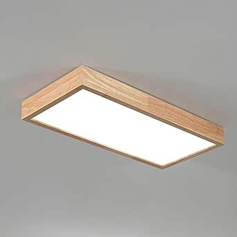 RUNNUP Modern Wooden Flush Mount Ceiling Light Wood Grain LED Ceiling ...