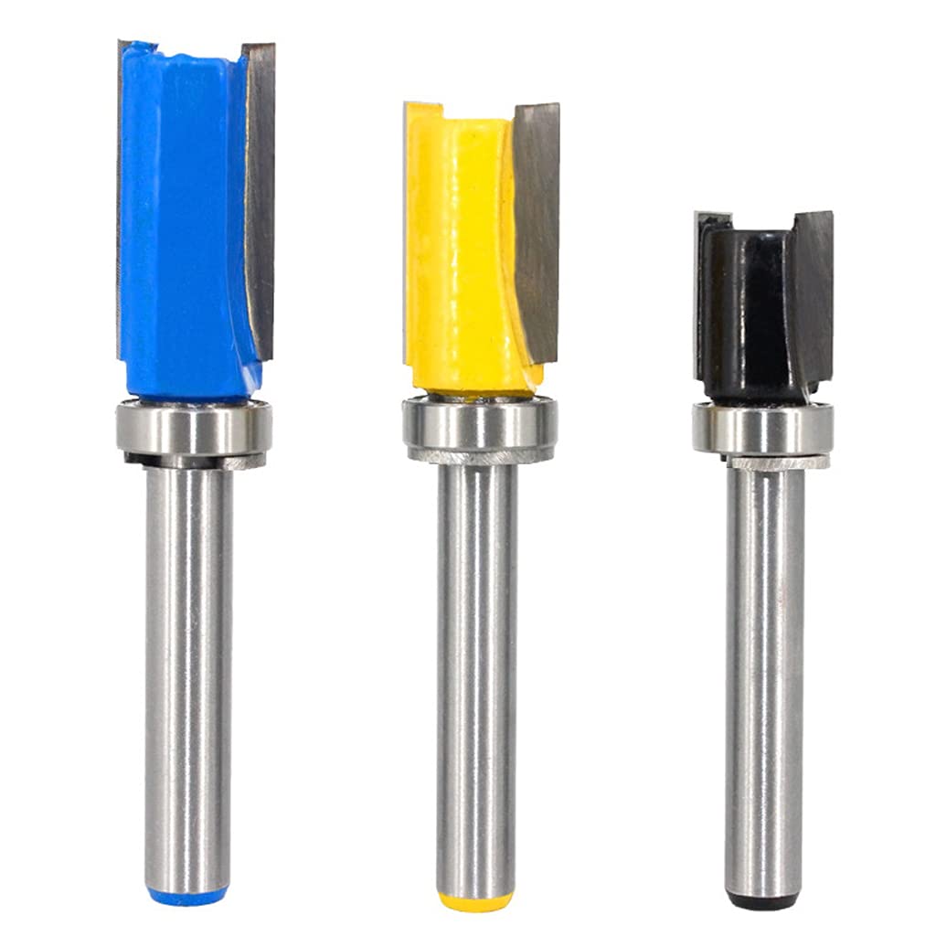 Buy Pack of 3 Flush Cutters, 8 mm Shank Grooved Milling Cutter Router ...