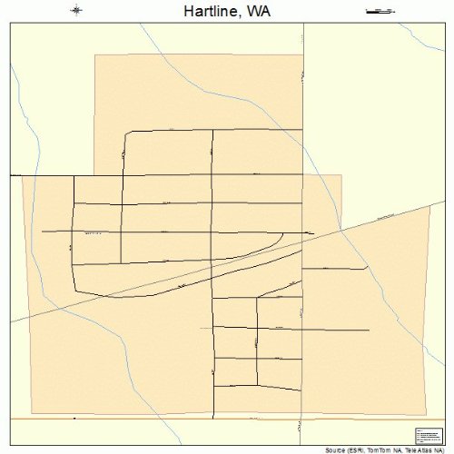 Large Street & Road Map of Hartline, Washington WA - Printed poster ...