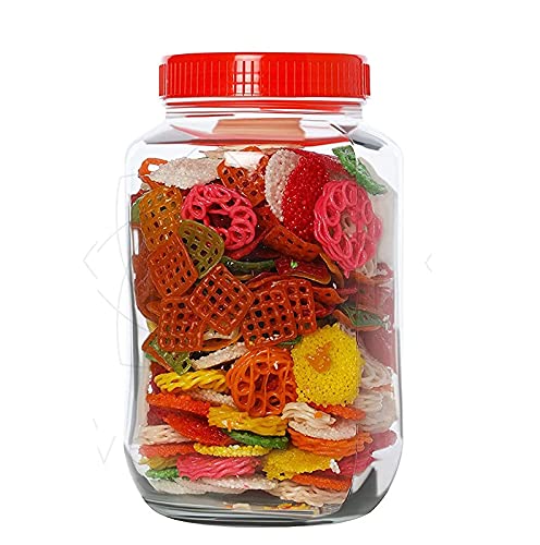 Buy CROWNSMILL Round Glass Barni with Airtight Red lid Snack Pickle ...