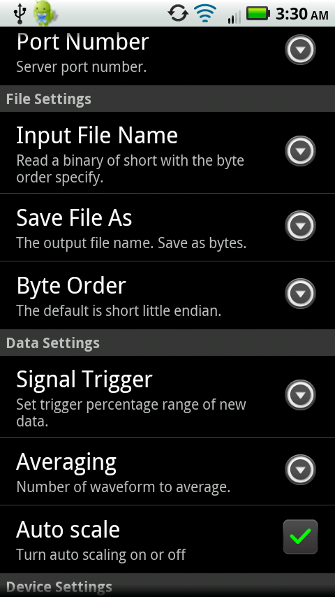Aplicación Waterfall Spectrum Analyzer en Amazon Appstore