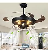 APBEAMLighting 36" Tiffany Style Ceiling Fan with Lights, Remote ...