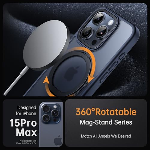 simptech 360Rotatable Magnetic Stand for iPhone 15 Pro Max Case[Magsafe Compatible ] [Military ...