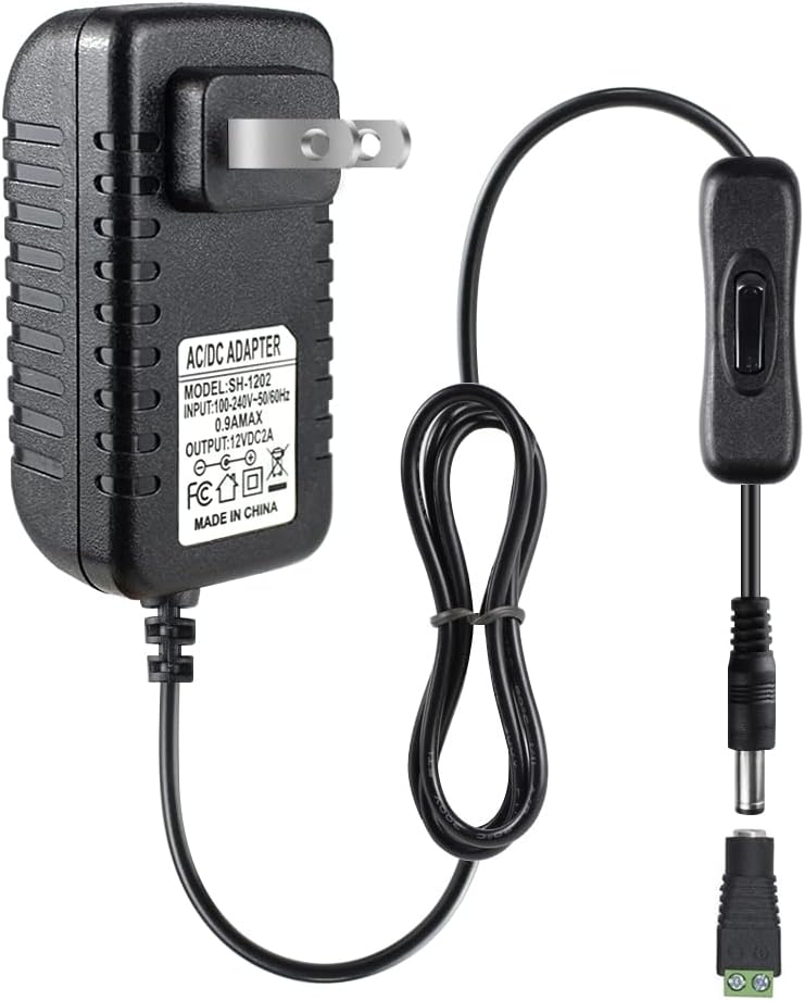Amazon.com: 12V 2A Power Adapter with Inline on Off 24W Switch Supply ...