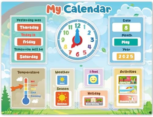 Amazon.com: AKAYOK My Daily Calendar Felt Board for Toddlers ...