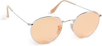 Amazon.com: Ray-Ban Rb3447 Evolve Metal Round Sunglasses, Silver/Orange ...