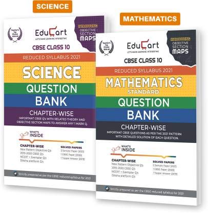 Educart Sciene And Maths Class 10 Question Bank Combo Pack For 2021 ...