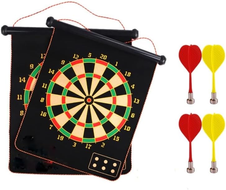 VGRASSP 12 Inch Magnetic Dart Board Game for Kids, Double Sided ...