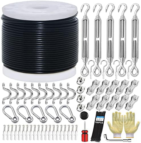 Belio String Light Hanging Kit，Stainless Steel Cable for Outdoor Lights ...